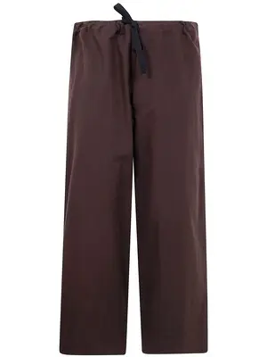 Y`S Straight String Twill Trousers