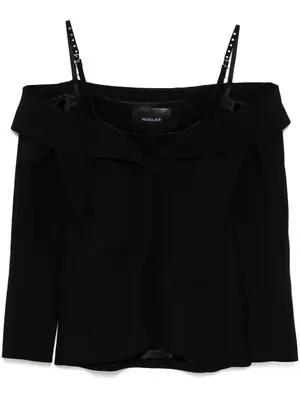 MUGLER Long Sleeve Top - Black