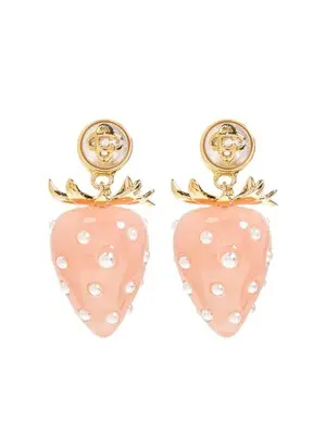 Casablanca Strawberry Resin Pearl Earrings - Metallic