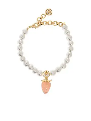 Casablanca Strawberry Pendant Pearl Necklace - Metallic