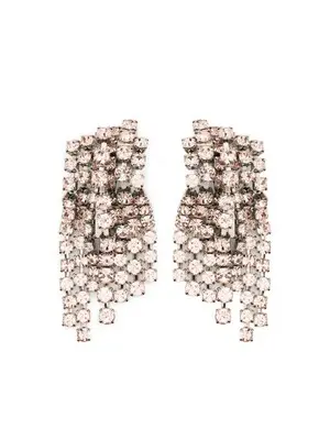 HELENEZUBELDIA Crystal Waterfall Clip-on Earrings - Metallic