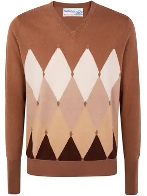 BALLANTYNE V-neck Pullover - Brown