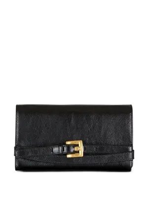 Balmain Shuffle" Wallet On Chain Crinkled Leather - Black