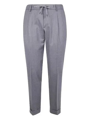 BARBA NAPOLI Roma Flanel Coulisse Chino Trousers - Gray