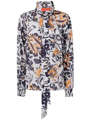 La DoubleJ Cerere Sleeveless Tie-neck Blouse