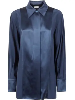 JOSEPH Silk Satin Blouse - Blue