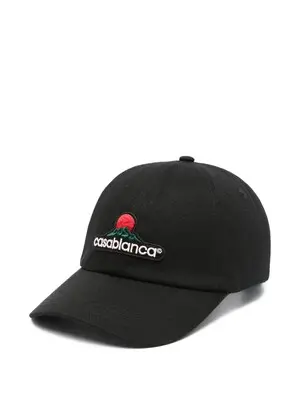 Casablanca Montagne Embroidered Twill Cap - Black