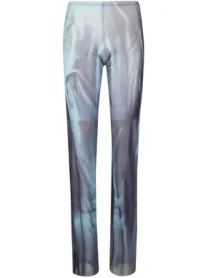 JEAN PAUL GAULTIER Printed Mesh Trousers - Blue