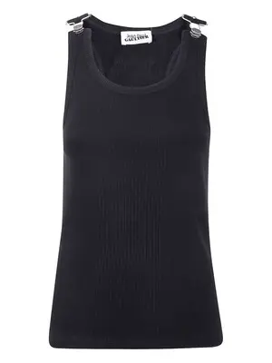 JEAN PAUL GAULTIER Tank Top With Engraved Overall - Black