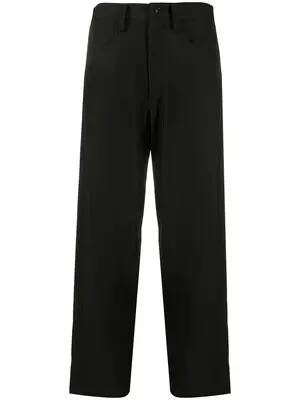 Y`S Side Stripe Gabardine Cropped Trousers