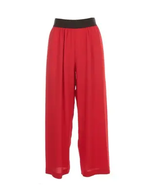 MARIA CALDERARA Wide Leg Crepe Pants