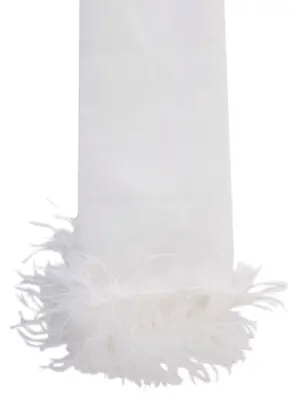 Cutuli Cult Stole W/feathers - White
