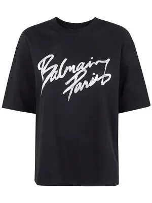 Balmain Short Sleeve " Paris Bulky" T-shirt - Black