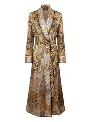 Etro Printed Double-breasted Midi Dress - Brown