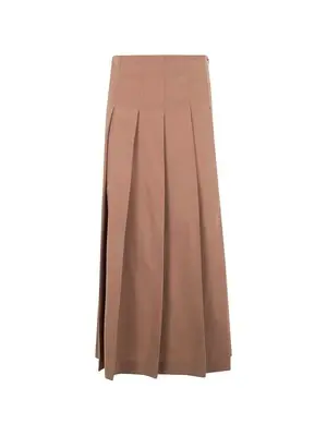RÓHE Pleated Wool Skirt - Brown