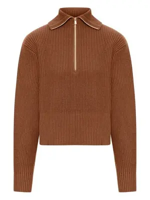 Max Mara Nadar Half Zip Sweater - Brown