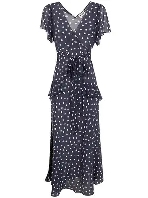 Rixo Evie Polka Dot Silk Dress