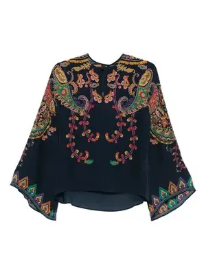 Etro Printed Silk Cape