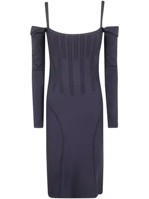Mugler Off The Shoulder Day Dresses