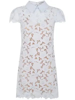 SELF-PORTRAIT Guipure Lace Mini Dress - Blue
