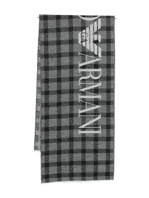 Emporio Armani Tartan Scarf - Brown