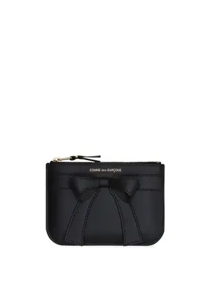 Comme Des Garçons Big Bow 145x105 Mm" Wallet - Black
