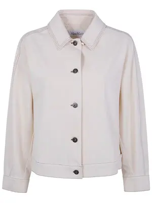 Max Mara Mxpnettare' Denim Jersey Jacket - White