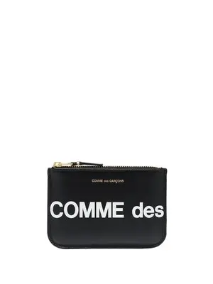Comme Des Garçons Huge Logo 145x105 Mm" Wallet - Black