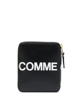 Comme Des Garçons Huge Logo 125x105 Mm Wallet - Black