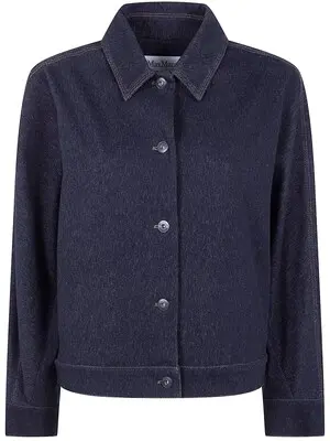 Max Mara Mxpnettare Denim Jersey Jacket - Blue
