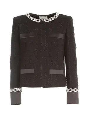 Blumarine Boucle Blazer With Chain Detail