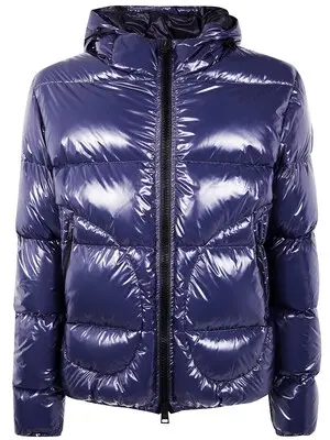 Herno Glossy Bomber Jacket - Blue