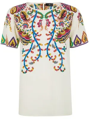 Etro Printed Classic T-shirt - White