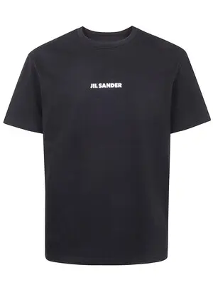JIL SANDER Crewneck Short Sleeves Logo T-shirt - Black