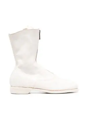 Guidi Front Zip Boot - White