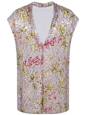 Alberta Ferretti Printed Sequin Shirt