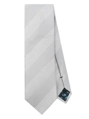 Paul Smith Tonal Striped Neck Tie - Gray