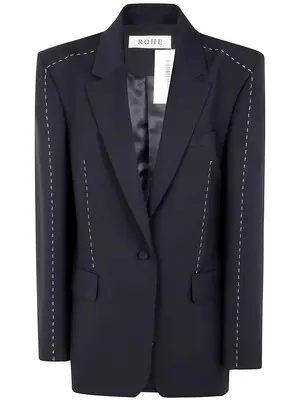 RÓHE Notched Lapel Blazer - Black