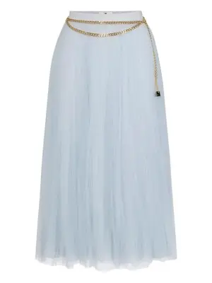 Elisabetta Franchi Belted Midi Skirt - Gray