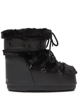 Moon Boot Icon Low Faux Fur Boots - Black