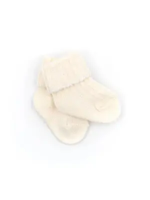 BAMBOOM Ribbed Cotton Socks - White