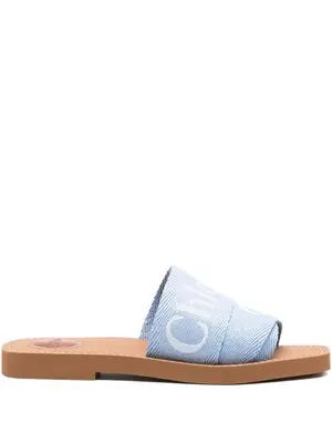 Chloé Woody Slippers - Blue