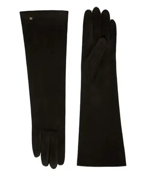 Max Mara Afideesuede Long Gloves - Black