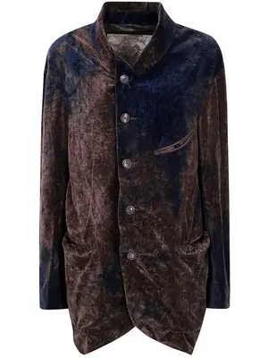 ZIGGY CHEN Velvet Stand Collar Blazer