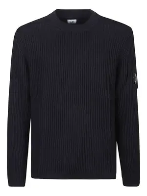C.P. COMPANY Re-wool Crew Neck Knitwear - Black