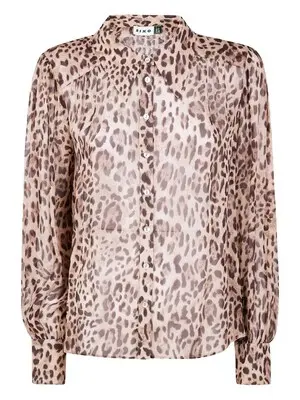 Rixo Blake Leopard Print Shirt
