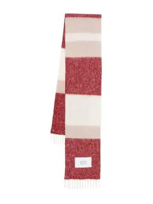 Maison Kitsuné Alpaca Striped Scarf - Beige