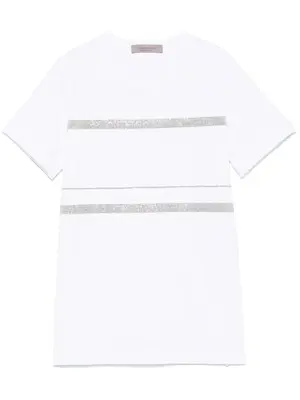 D.exterior Cotton Jersey Chain Drop T-shirt - White