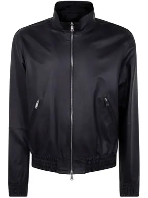 DESA 1972 Leather Reversible Bomber Jacket - Black