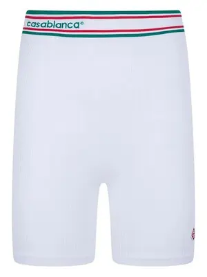 Casablanca Seamless Sporty Biker Shorts - White